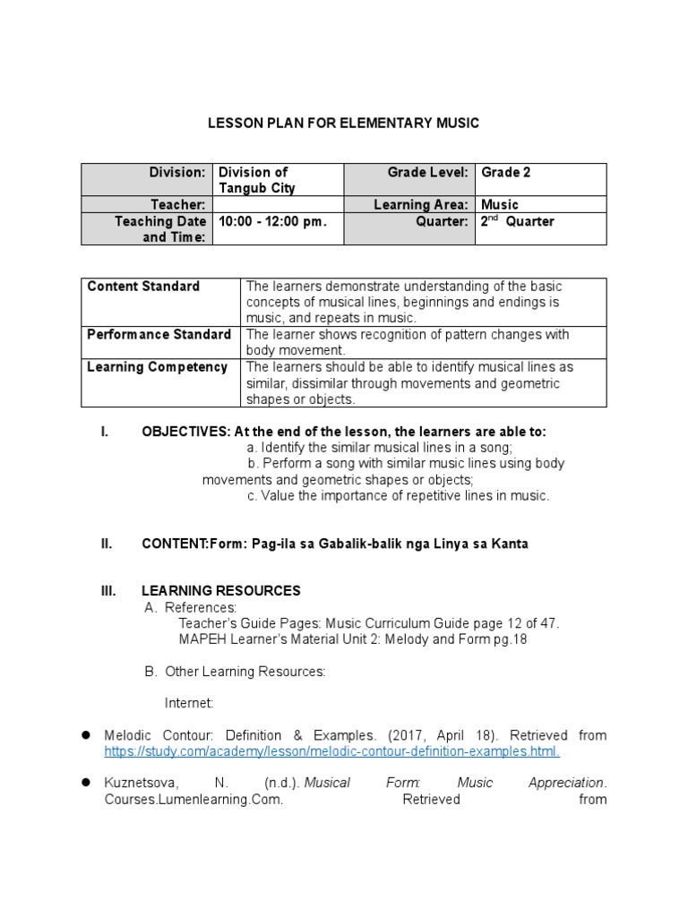 Music Grade 2 - Form | PDF | Learning | Teachers