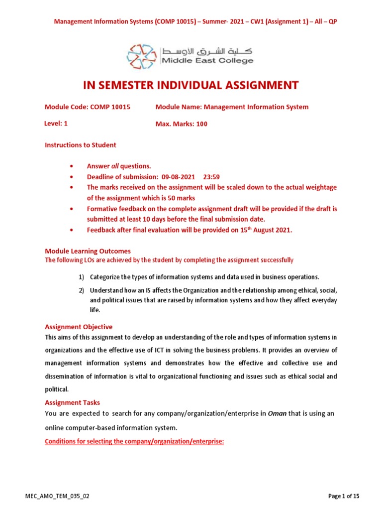 Management Information System | PDF | Evaluation | Plagiarism