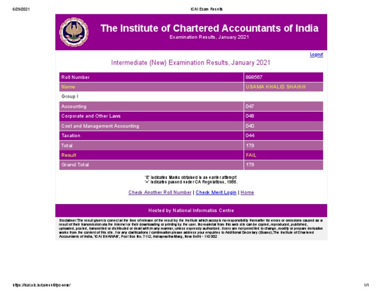 ICAI Exam Results | PDF | Financial Services | Vocational Education