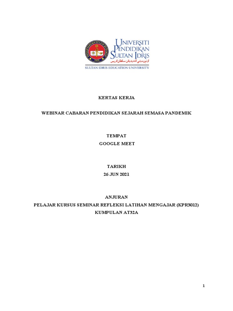 Paperwork Program Webinar Kaunseling Keluarga | PDF