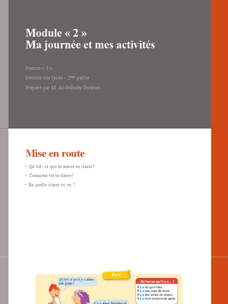 Décrire sa classe et son lycée | PDF