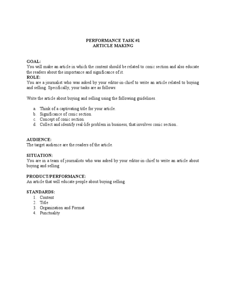 Performance Task #1 - Pre-Cal | PDF | Cognition | Communication