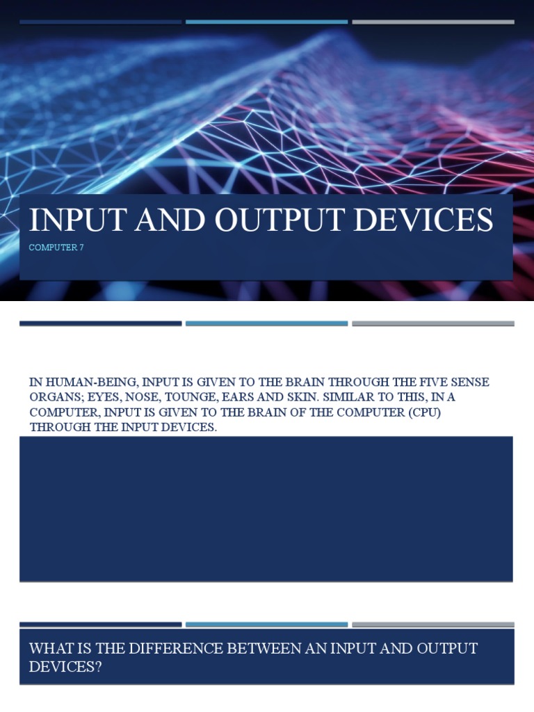 Input and Output Devices | PDF | Input/Output | Computing