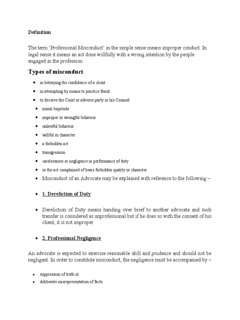 A Comprehensive Guide to Understanding Professional Misconduct by Legal ...
