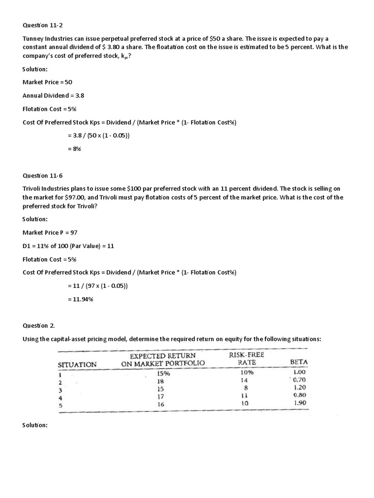 BF2 Assignment | PDF | Preferred Stock | Stocks
