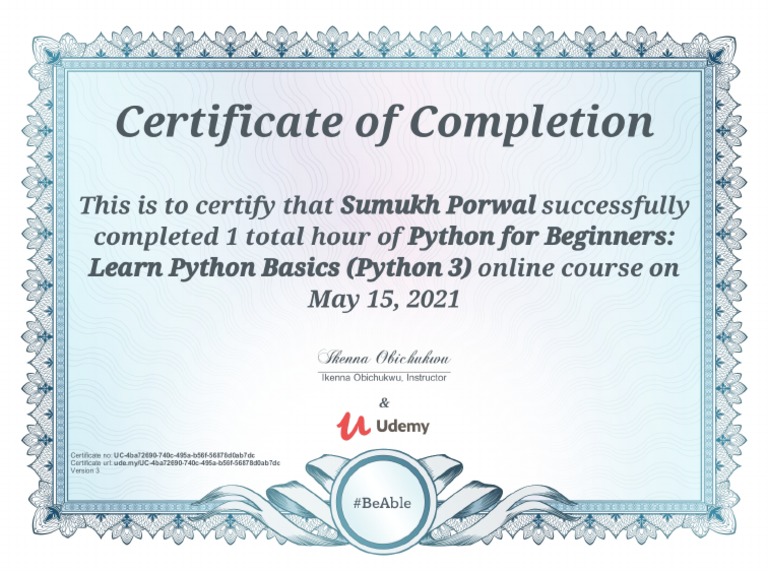 Python Certificate | PDF