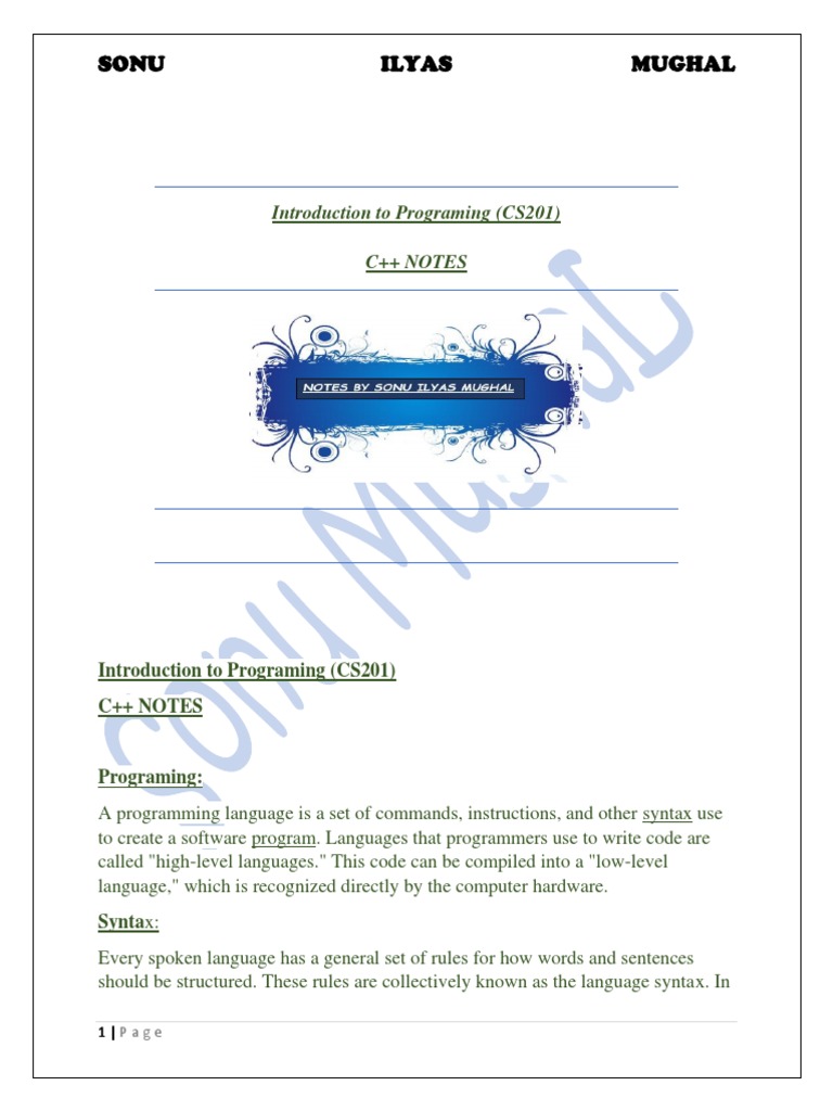 C++ - Short-Notes | PDF | Pointer (Computer Programming) | Control Flow