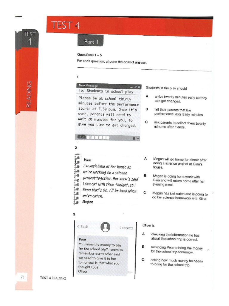 Pet - Reading-Test 45-Minutes | PDF