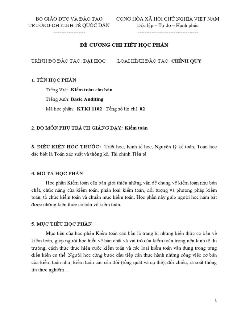 KTKI 1102 Kiem Toan Can Ban (2TC) | PDF