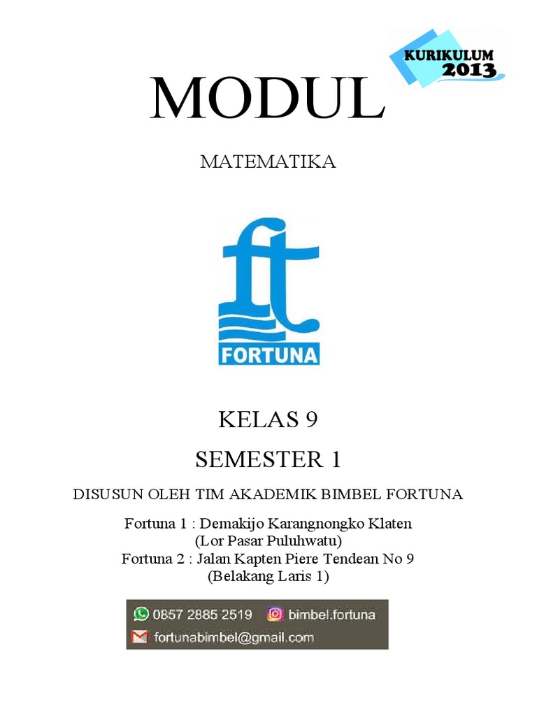Modul Belajar Bimbel Fortuna | PDF | Sains & Matematika