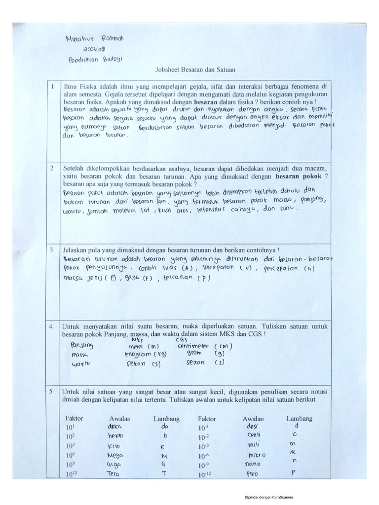 20031081-Miftahur Rahmah-Besaran Dan Satuan | PDF
