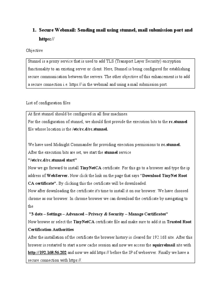 Secure Webmail: Sending Mail Using Stunnel, Mail Submission Port and ...
