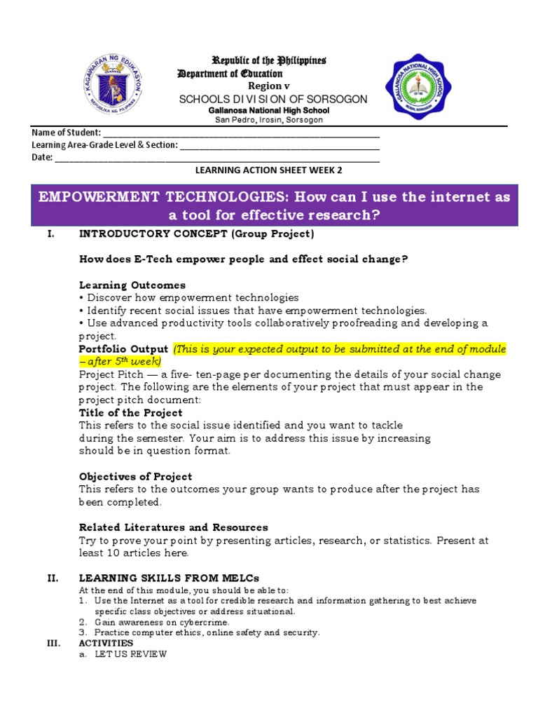 Etech LAS Week 2 | PDF | Internet | Wikipedia
