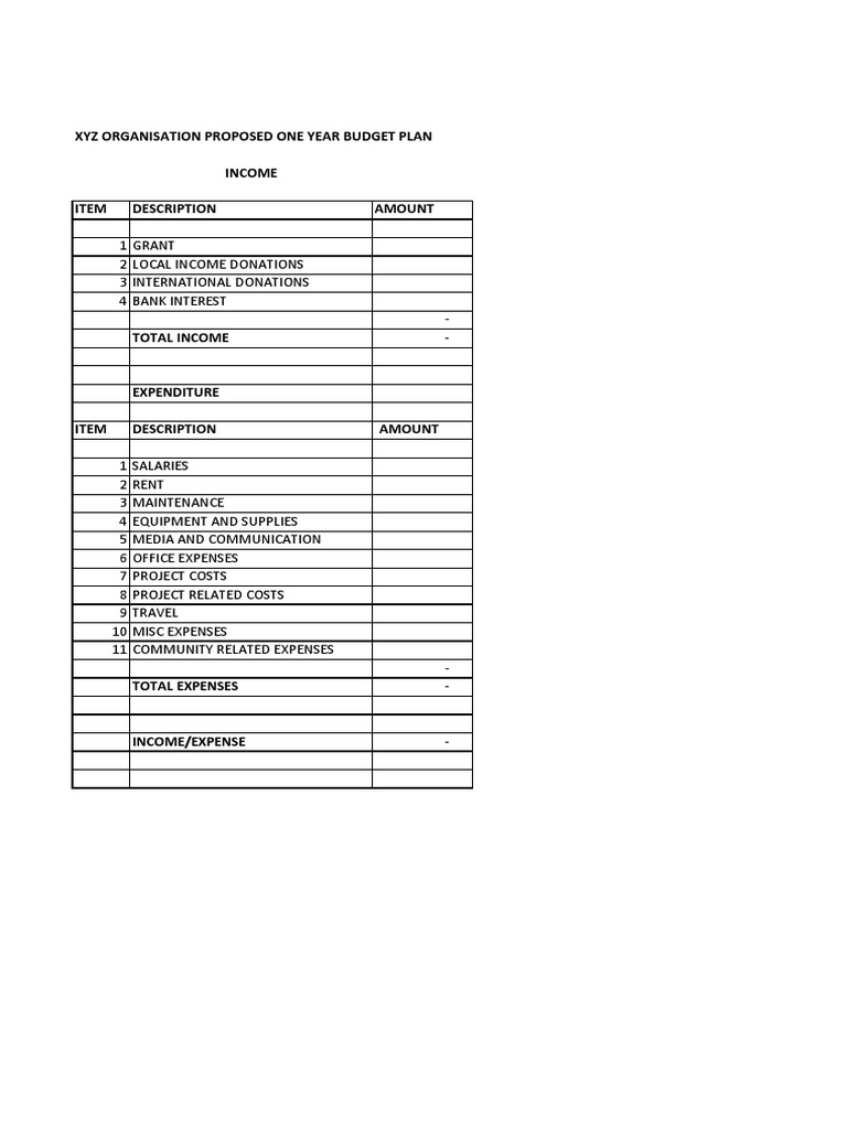 Proposed Budget Template For NGOs | PDF | Business | Social Science
