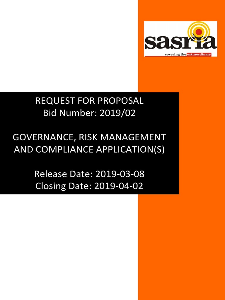 GRC Tool - RFP Document - 8 March 2019 | PDF | Request For Proposal ...