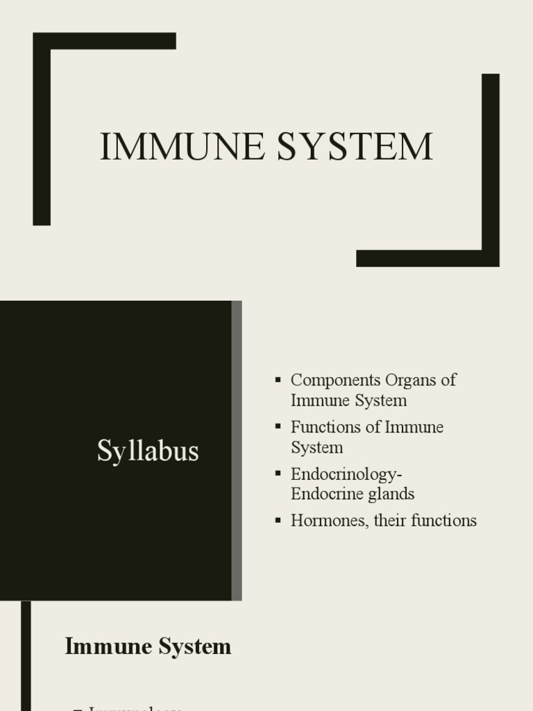 Immune System Presentation | PDF | Immune System | Lymphatic System