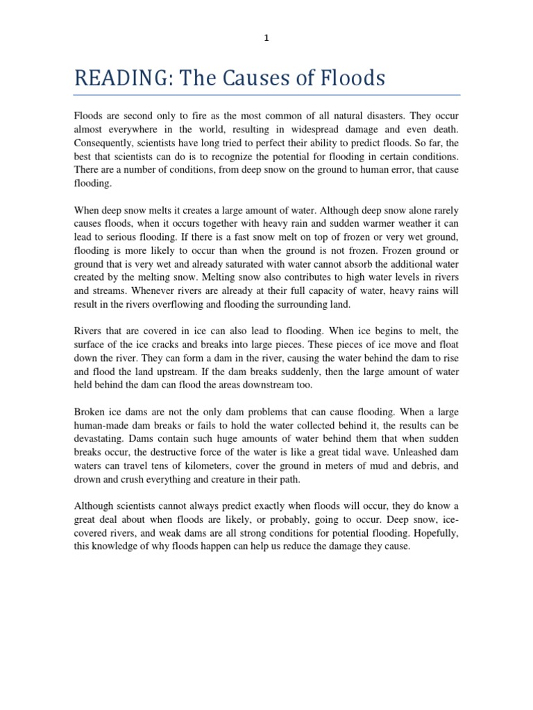 Reading Activity-Floods | Download Free PDF | Flood | Ice