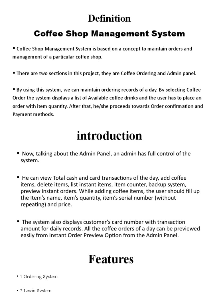 Coffee Shop Management System | PDF | Databases | Computer File