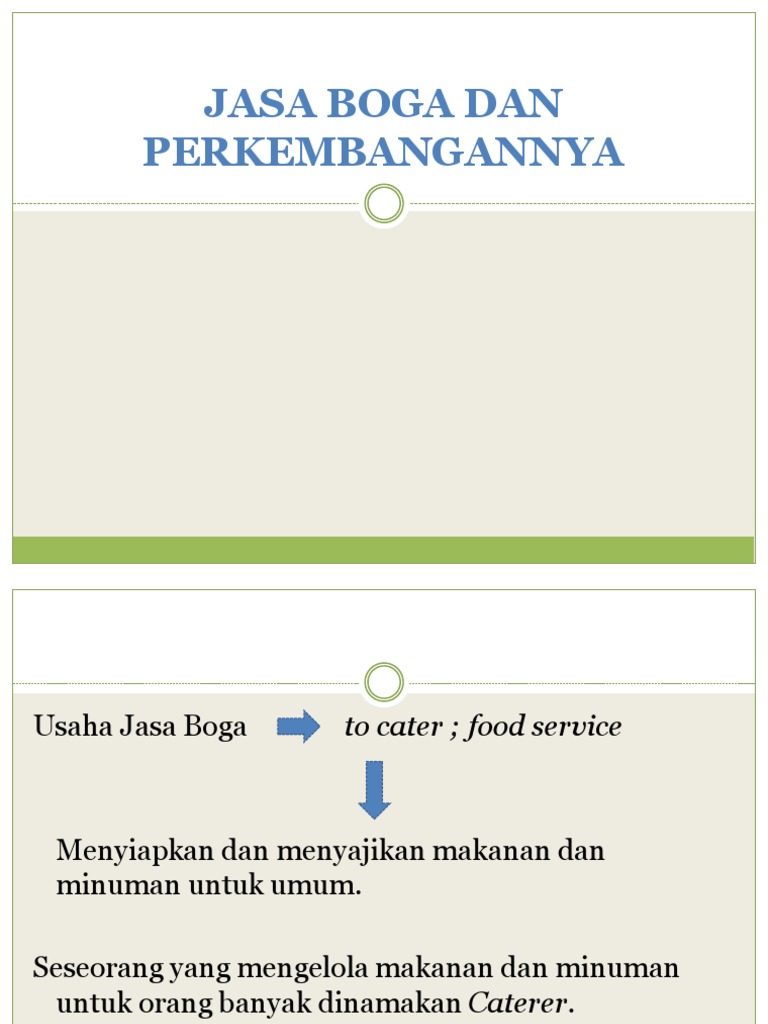 1b. Jasa Boga Dan Perkembangannya | PDF