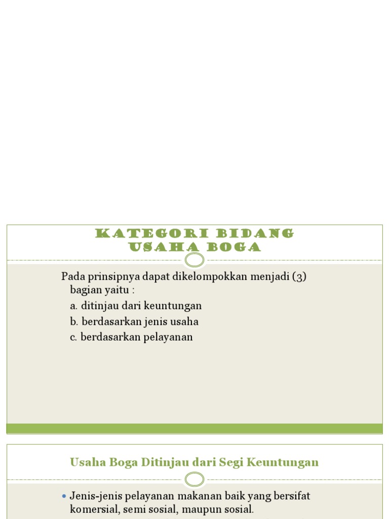 Jenis-Jenis Usaha Jasa Boga | PDF