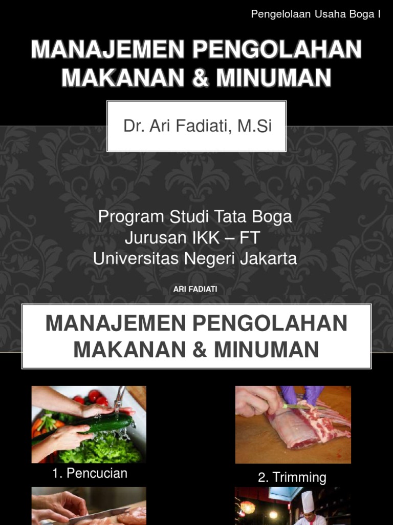 5a. Manajemen Pengolahan Makanan & Minuman | PDF