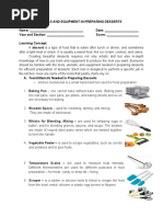 Prepare Desserts and Sweet Sauces | PDF | Desserts | Custard