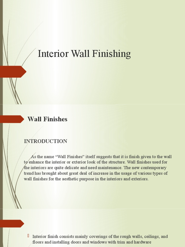 Types of Interior Wall Finishes | PDF | Wall | Drywall