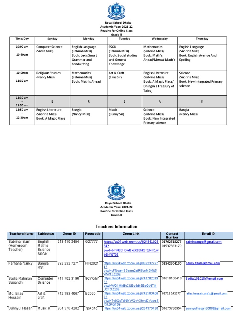 Grade-II, Schedule (2021-22) | PDF | Cognition
