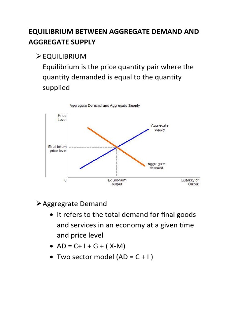 Aggregate Demand and Supply Equilibrium | PDF