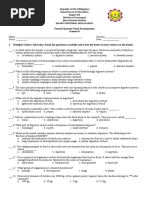 Grade 8 Science 4th Quarter Exam | PDF | Meiosis | Mitosis