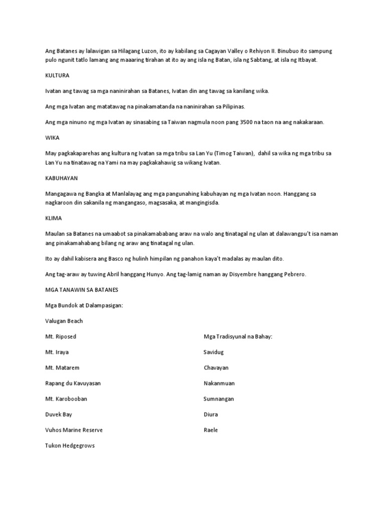 BATANES | PDF