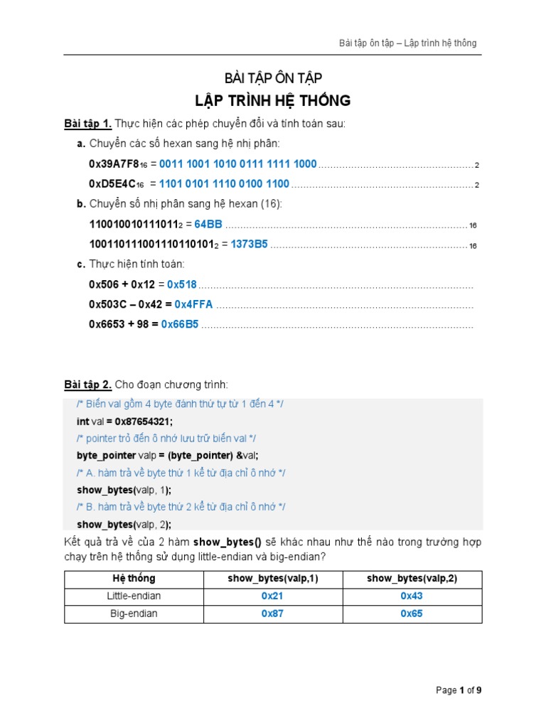 Bai Tap On Tap Tong Hop - 2021 - Short-Answer | PDF