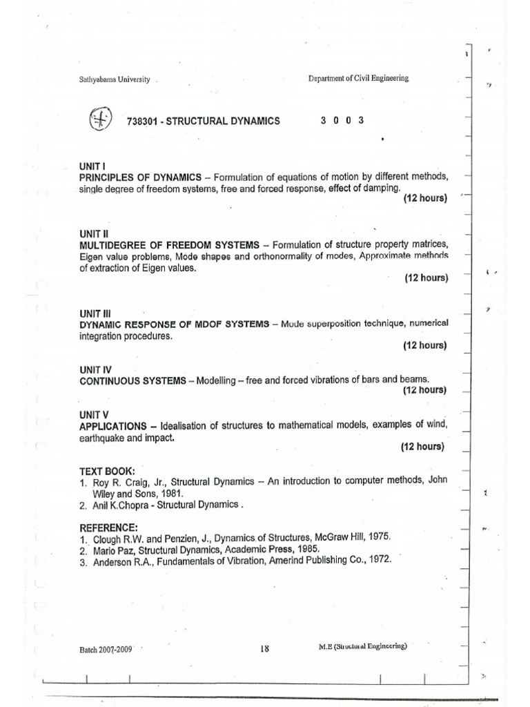 Structural Dynamics Notes-1 | PDF