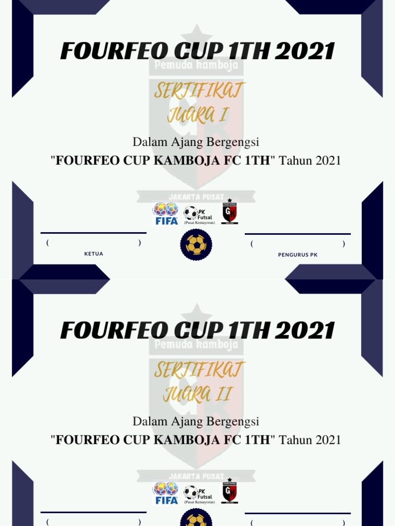 Sertifikat Juara Futsal PK 2021 | PDF | Olahraga & Rekreasi