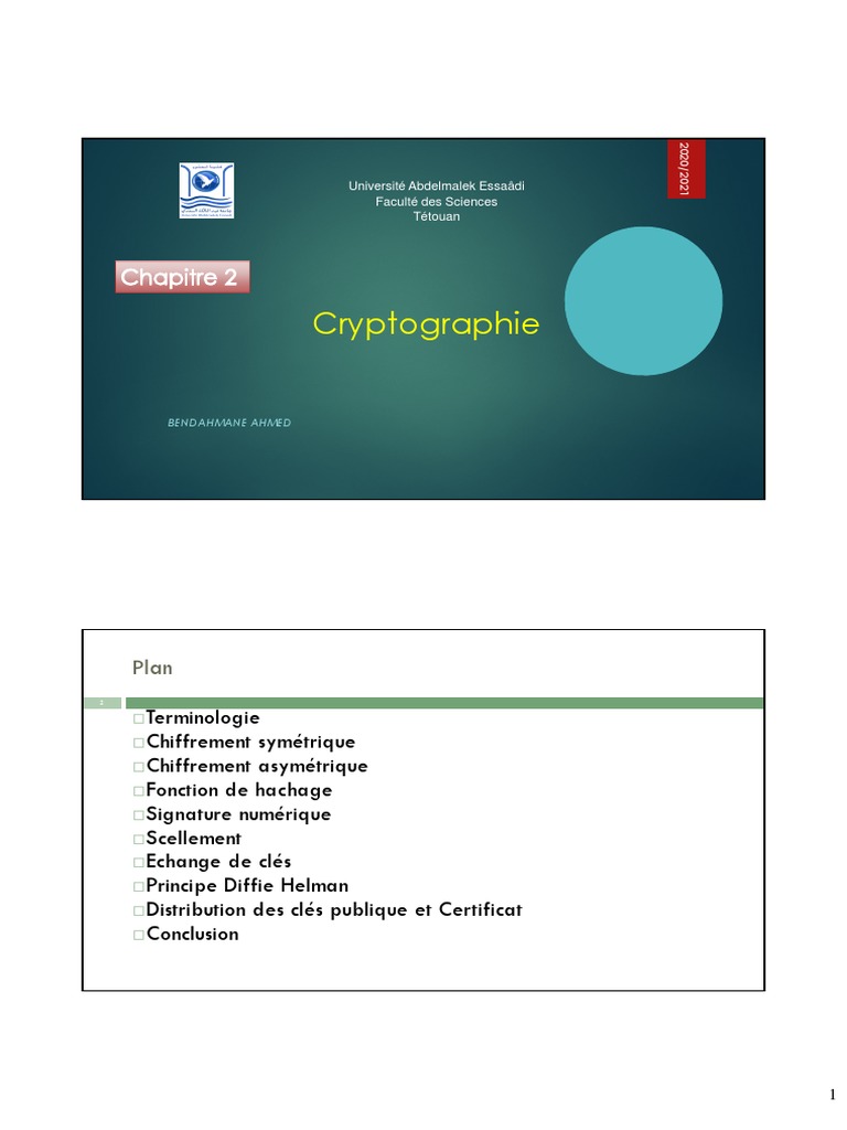 Cryptographie 1 | PDF | Public-key cryptography | Cryptographie