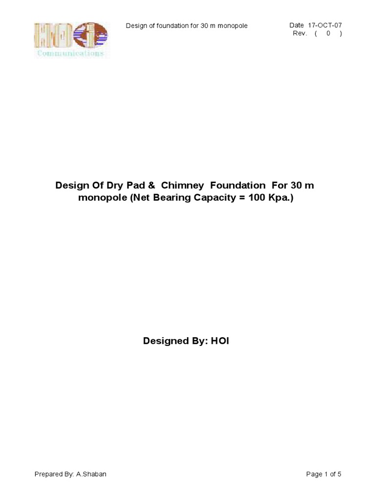 30 M Monopole Foundation | PDF | Classical Mechanics | Civil Engineering