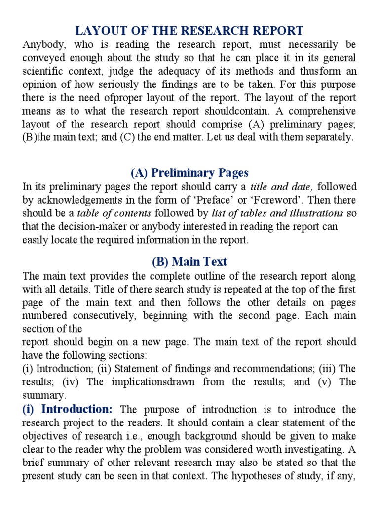 Layout of The Research Report | PDF | Cognition | Science