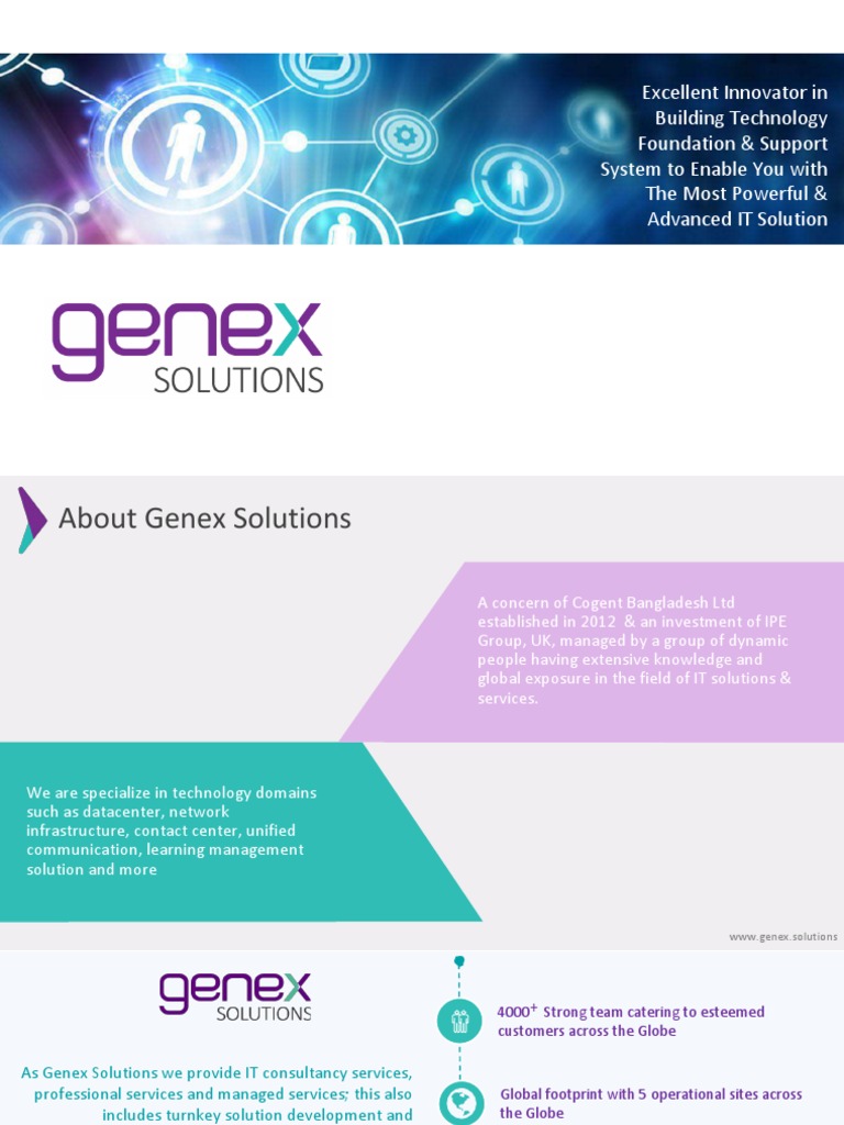 Genex Solutions 2021 Profile | PDF | Cloud Computing | Computer Network