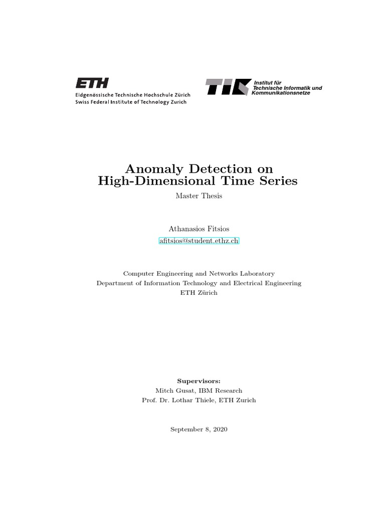 Atf ETH Master Thesis AD+RCA | PDF | Time Series | Deep Learning
