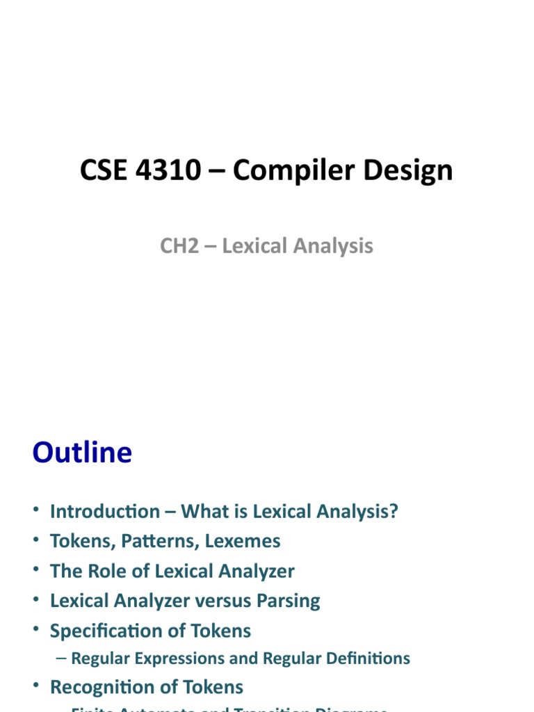 CD - CH2 - Lexical Analysis | PDF | Parsing | Regular Expression