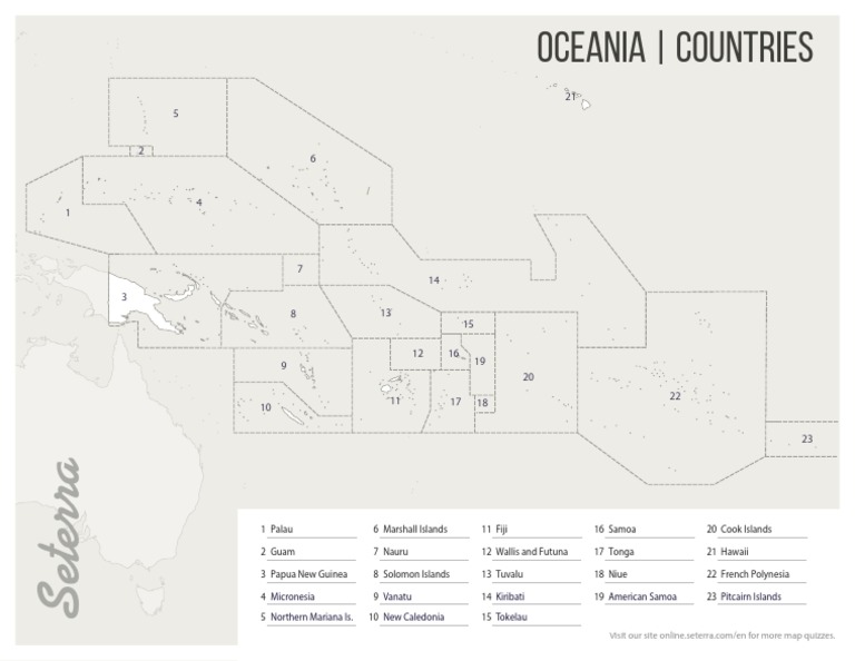 Oceania Countries Quiz Key | PDF