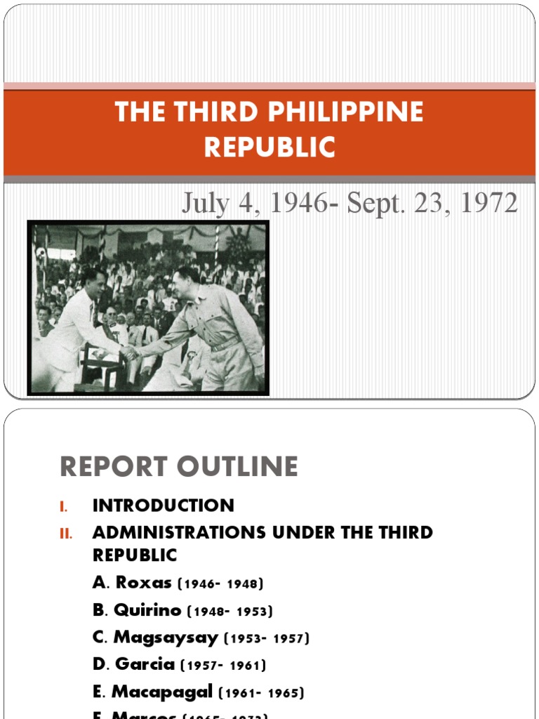 The Third Philippine Republic: July 4, 1946-Sept. 23, 1972 | PDF ...