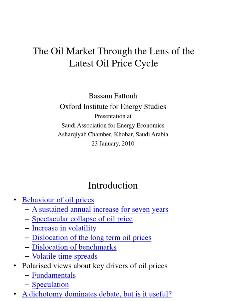 The Oil Market Through The Lens of The Latest Oil Price Cycle | PDF ...