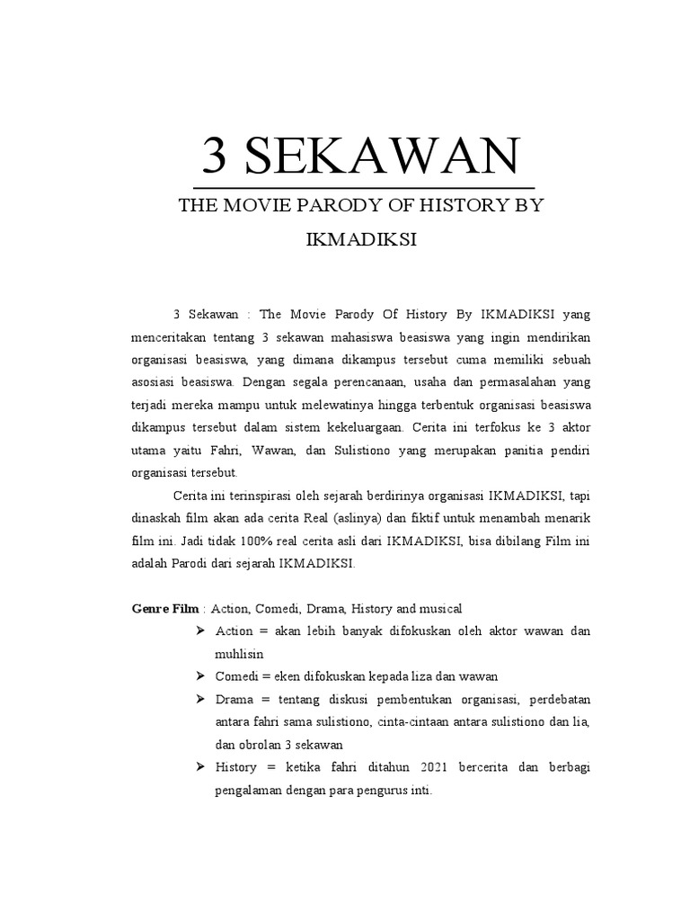 Parodi Sejarah 3 Sekawan IKMADIKSI | PDF | Ilmu Sosial | Kesehatan Holistik