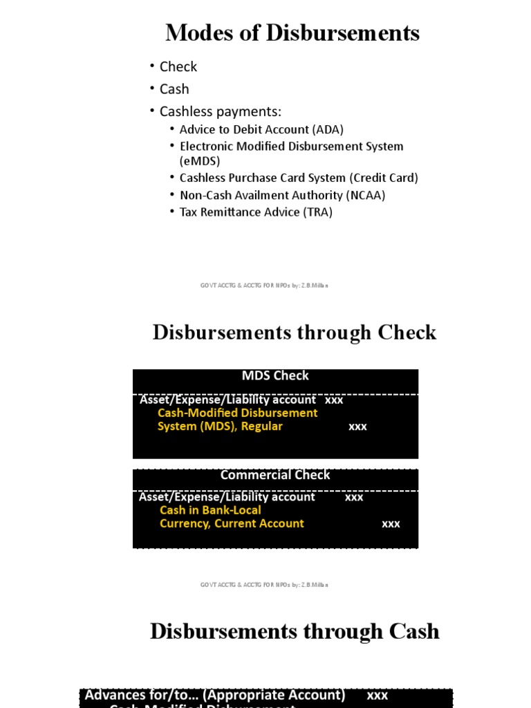 Modes of Disbursements | PDF