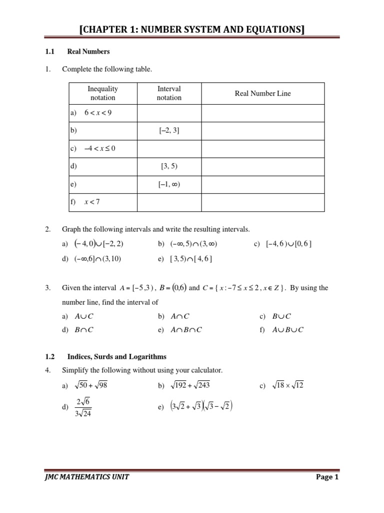 Chapter 1 (Tutorial) | PDF | Logarithm | Equations