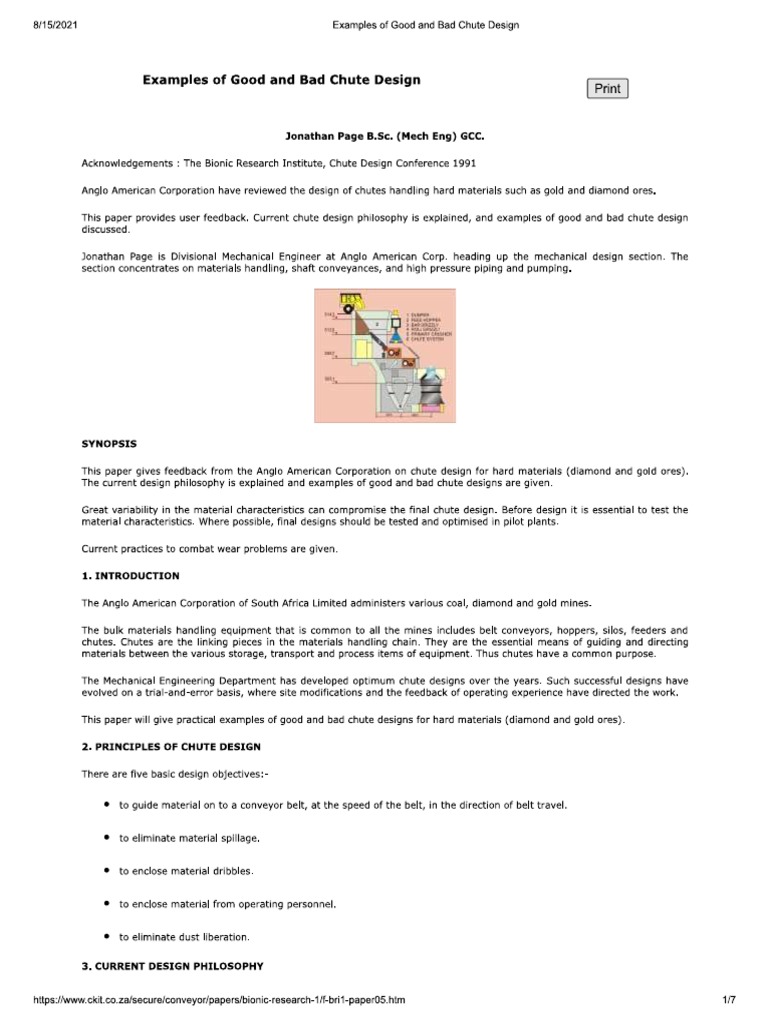 Chute Design | PDF