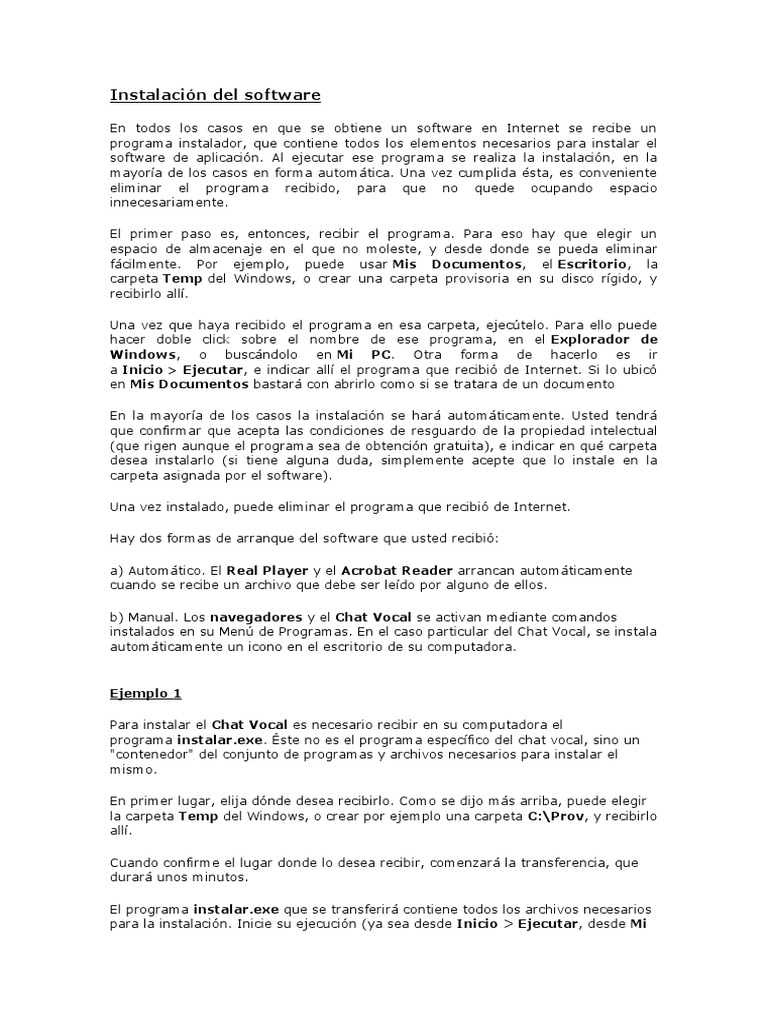 Instalación Del Software | Descargar gratis PDF | Archivo de ...