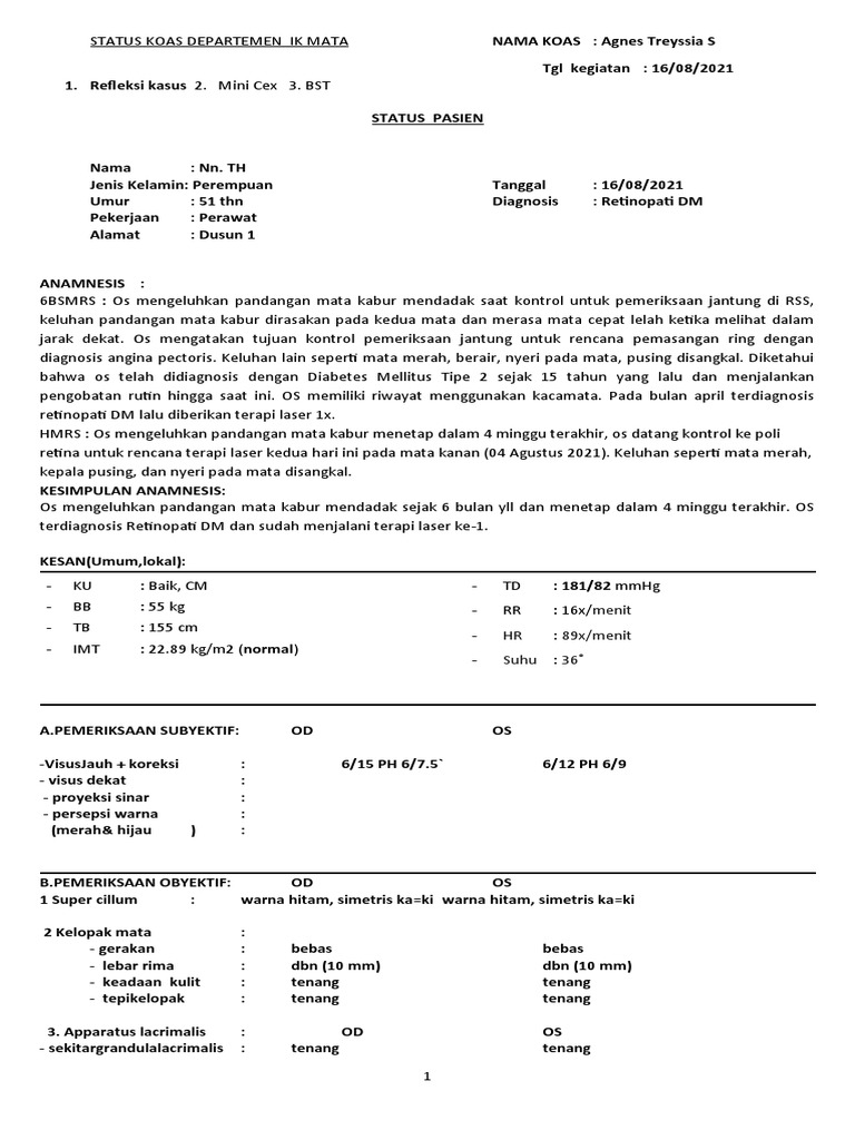 Status Pasien Mata | PDF