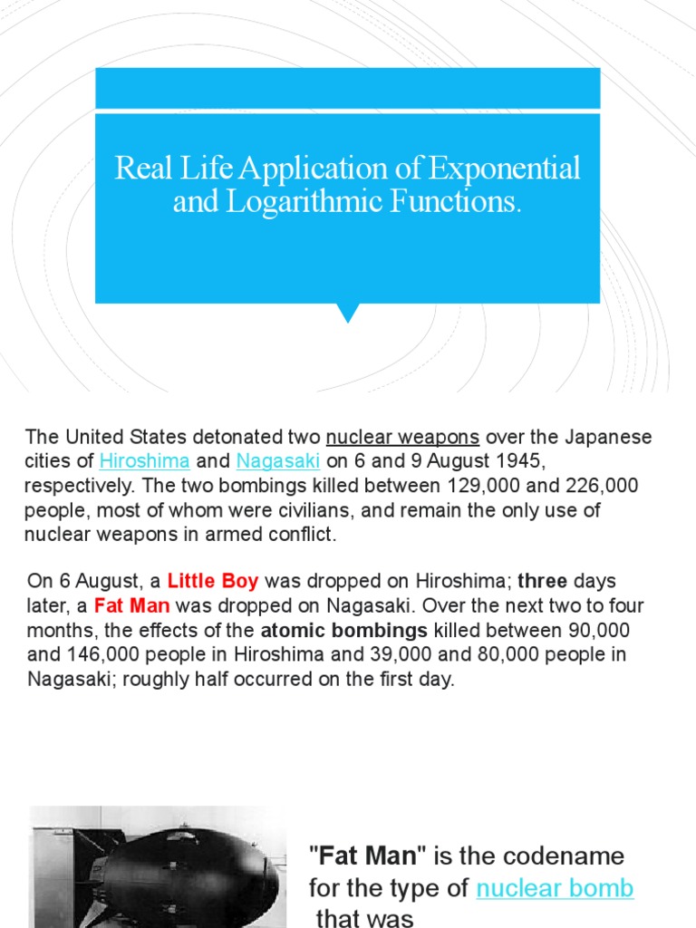 Lesson 10 Real Life Application of Exponential and Logarithmic ...